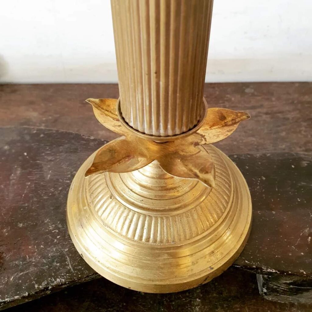 Roman Pillar Candle stand with ribbed pattern stem - Indian Antique Quest