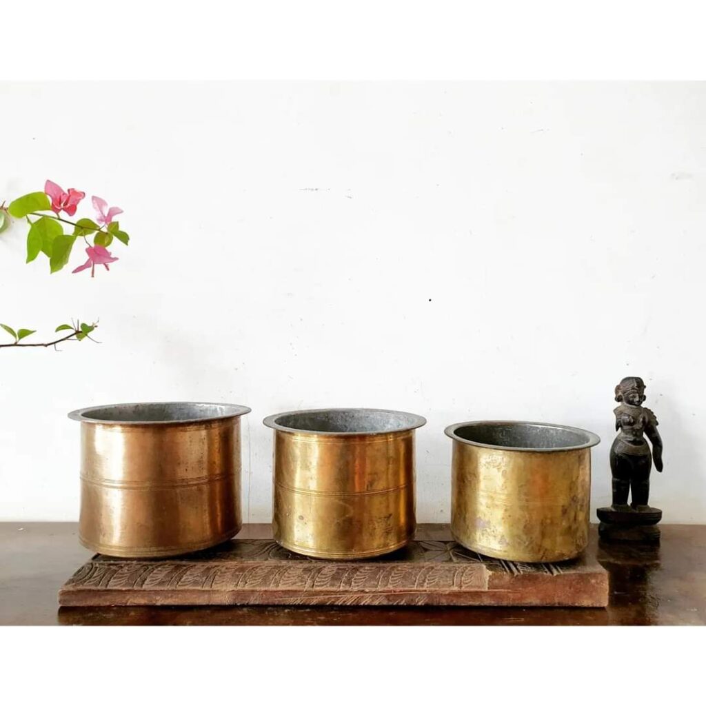 Chettinadu Adukku pathiram set of three heavy cast brass - Indian ...