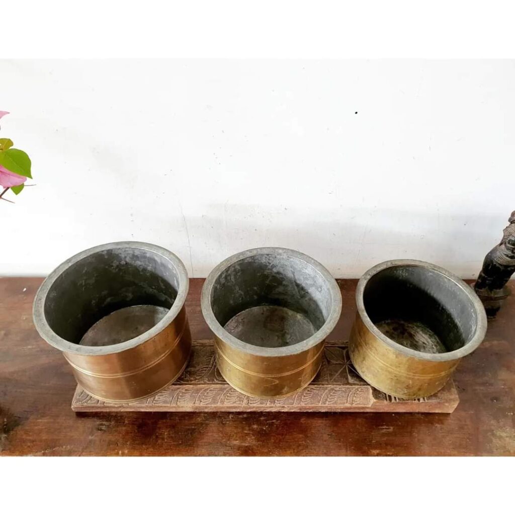 Chettinadu Adukku pathiram set of three heavy cast brass - Indian ...