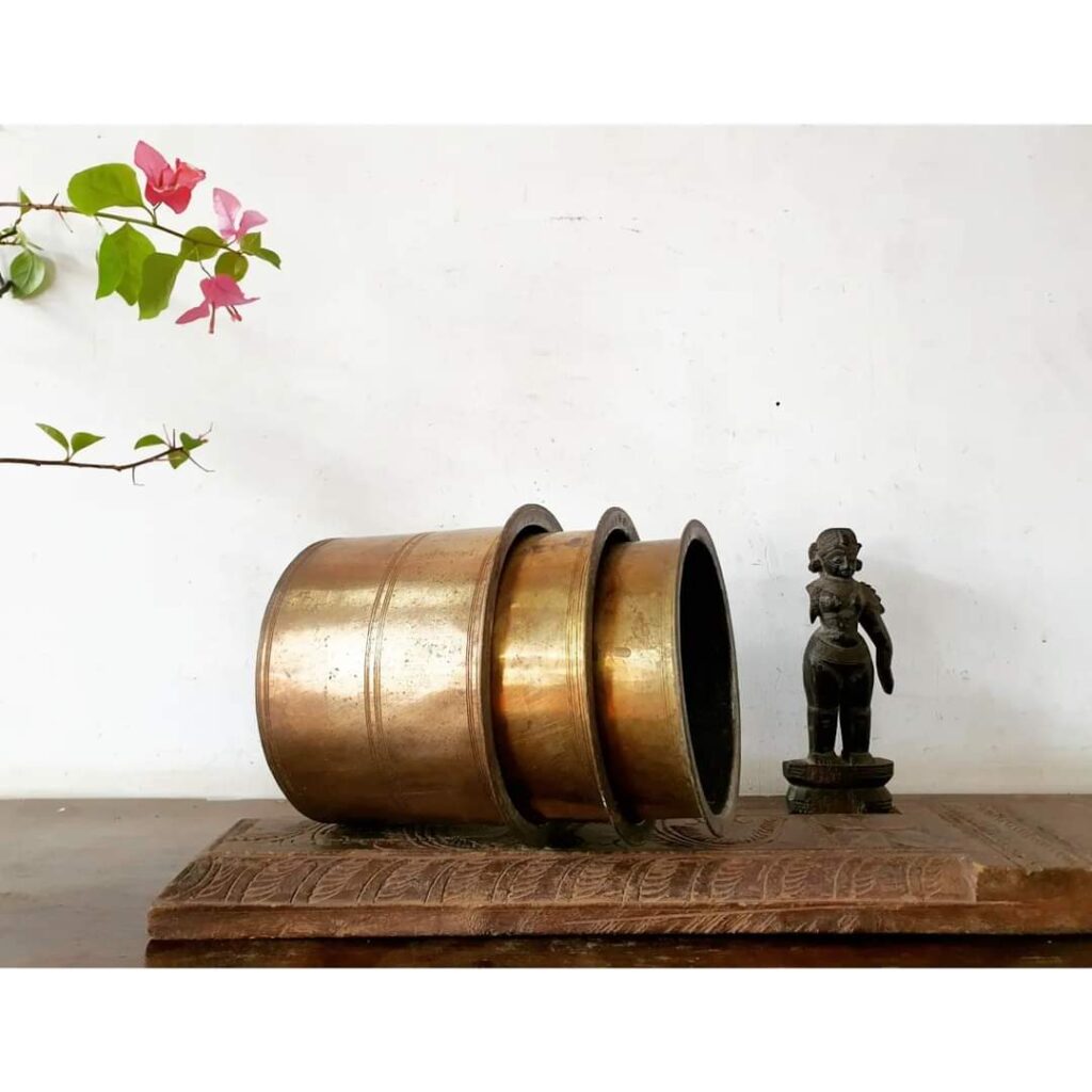 Chettinadu Adukku pathiram set of three heavy cast brass - Indian ...