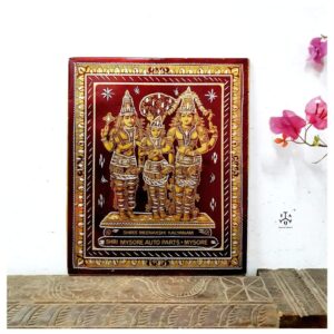 Shree Meenakshi Kalyanam Polychrome over tin framed portrait - Indian ...